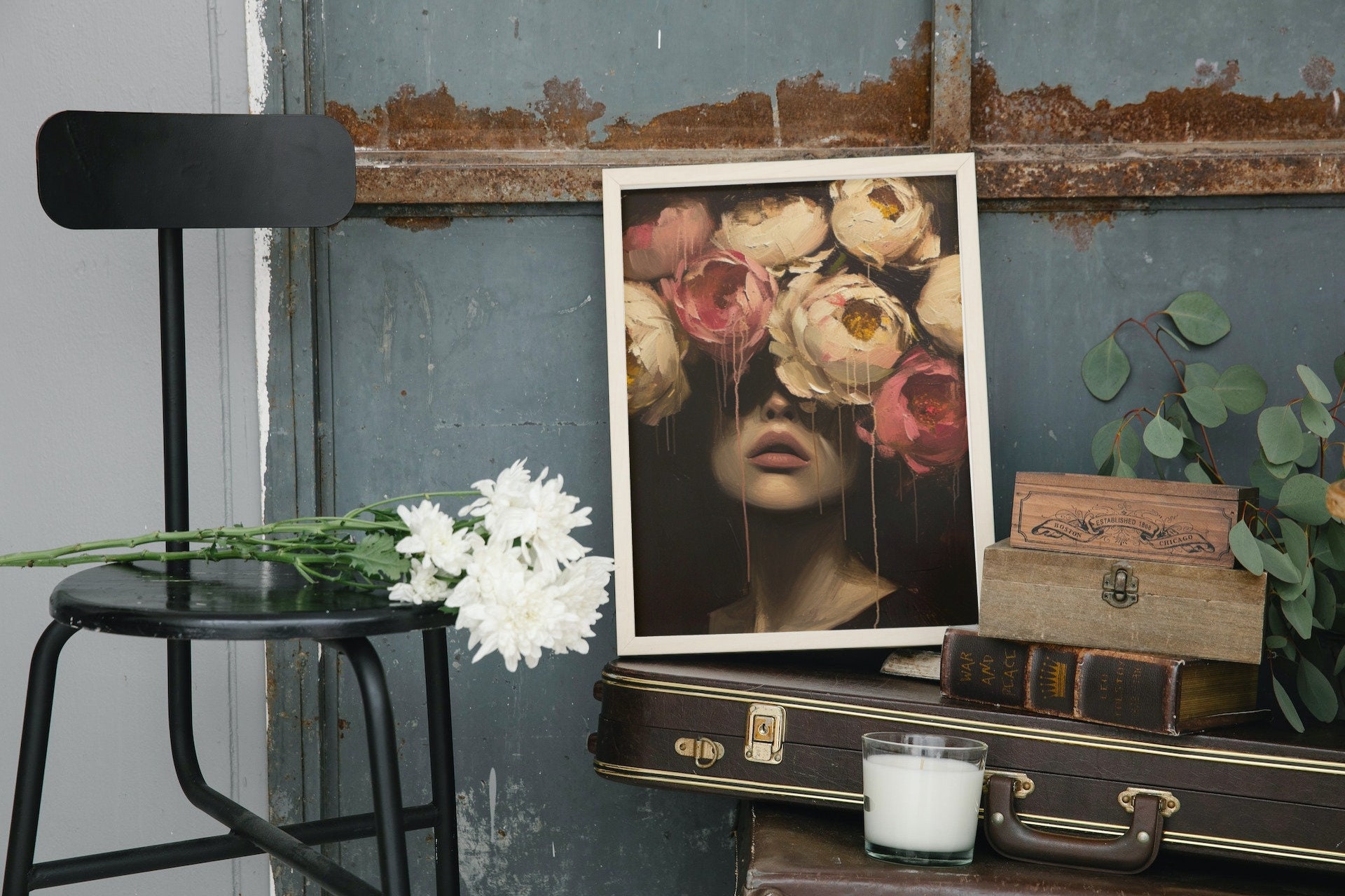 Flora Faces Painting sophia: Digital Print, Vintage Art, AI Art ...