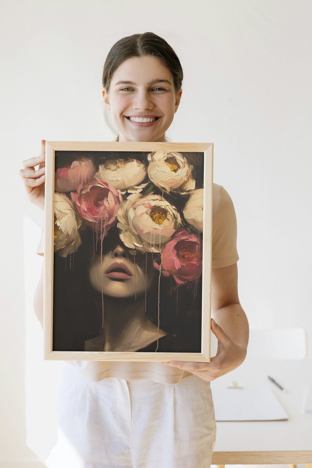 Flora Faces Painting sophia: Digital Print, Vintage Art, AI Art ...