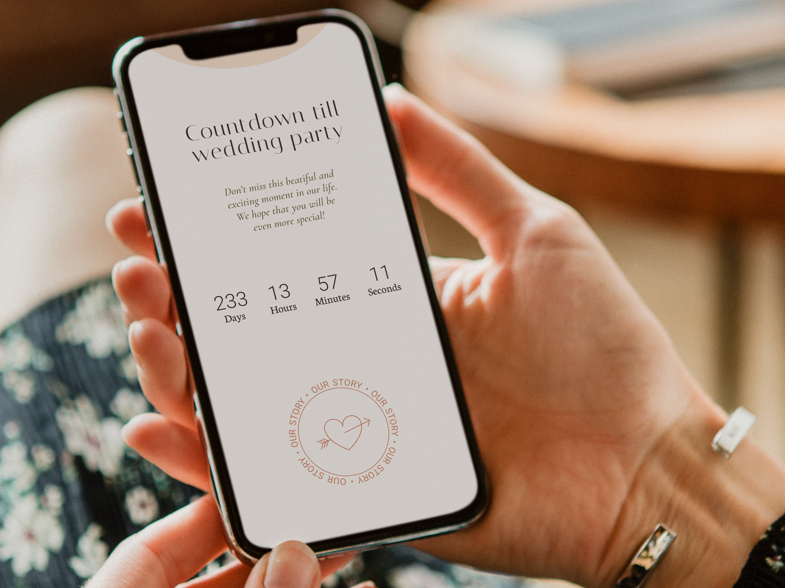 Custom Boho Wedding Website Simple Countdown Clock - Etsy