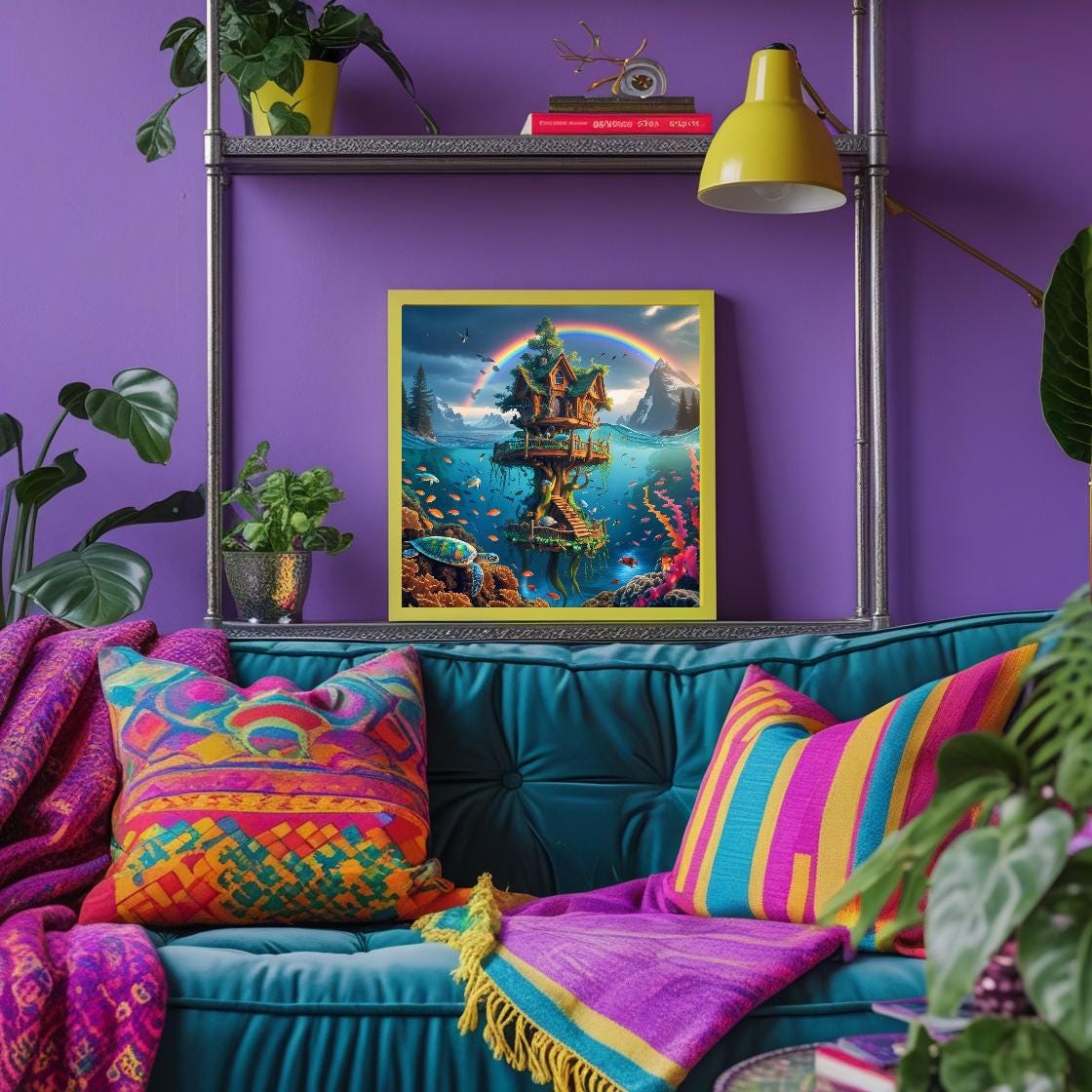 Magical Treehouse Ocean Wall Art – Whimsical Underwater Fantasy With ...