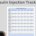 Insulin Injection Tracker Page,digital Diabetis Log Book, Blood Sugar ...
