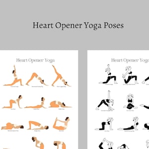 Heart Opener Yoga Poses Print, Chest Pain Relief, Set of 2 (digital ...
