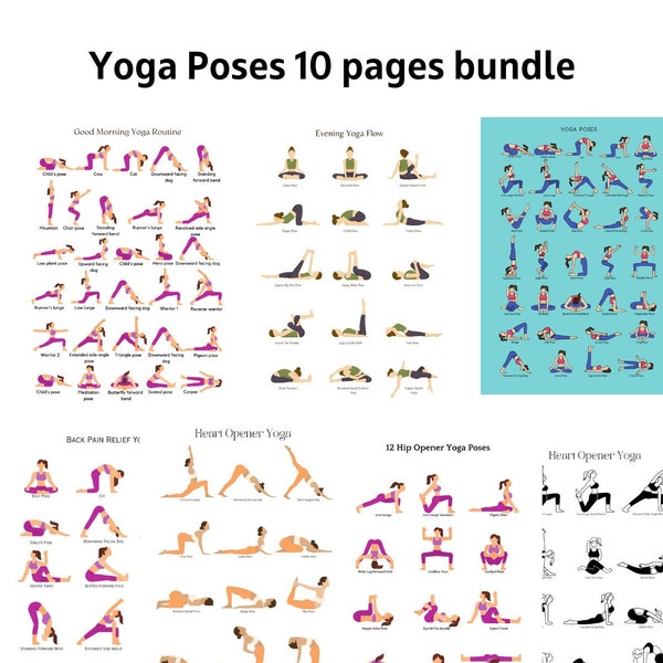 Morning Yoga Routine Printable,morning Yoga Poses, 30 Yoga Poses Poster, Yoga Poses Wall Art ...