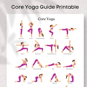 Core Yoga Poses Print Poster,core Strength and Balance Guide, Yoga ...