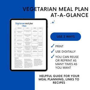 7 Day Vegetarian Meal Plan: Easy Weekly Protein Diet for Weight Loss ...