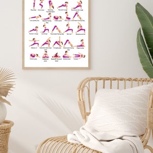 Morning Yoga Routine Printable,morning Yoga Poses, 30 Yoga Poses Poster, Yoga Poses Wall Art ...
