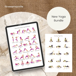 Morning and Evening Yoga Routine 2 Page Bundle, Yoga Poses Printable ...