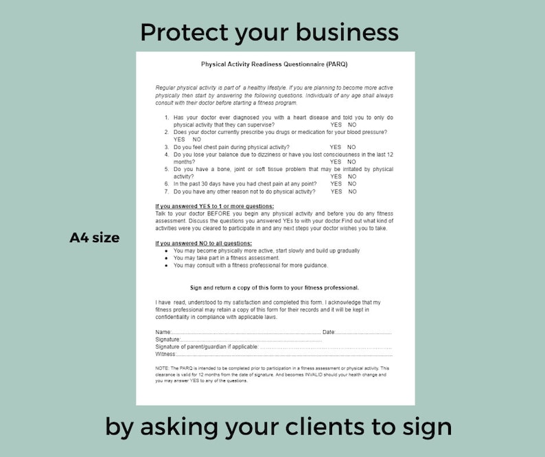 Personal Trainer Fitness Coaching Client Intake Documents Bundle ...