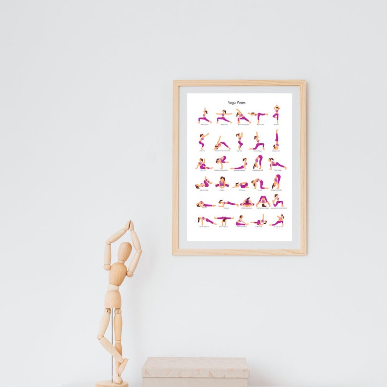 30 Yoga Poses Printable Poster, Gym Decor (digital Download) - Etsy