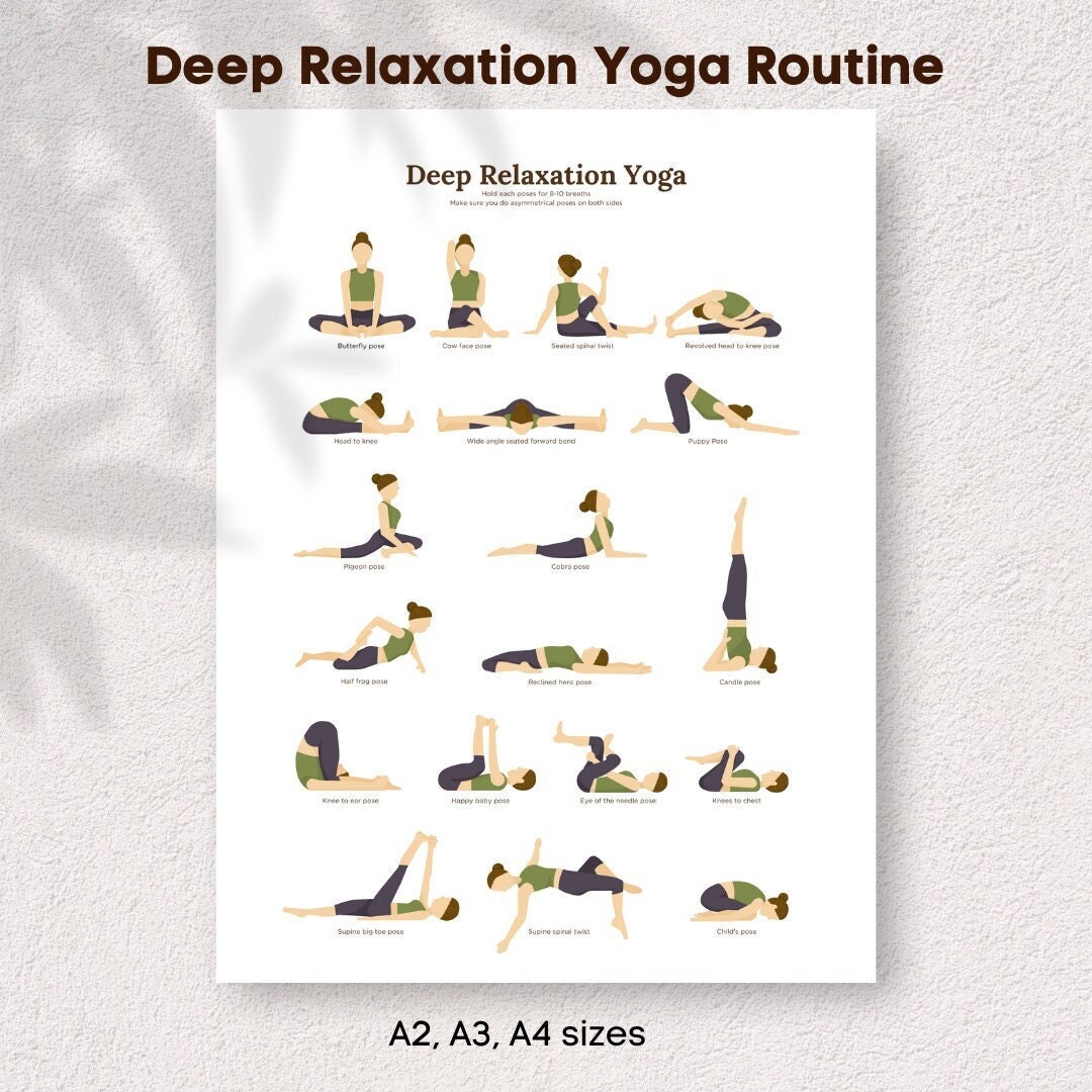 Yin Yoga Pose Chart 11x17 Poster Etsy 56 Yin Yoga Postures: Printable