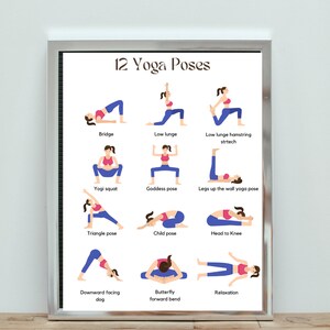 Yoga Poses Bundle 10 Pages Printable,digital Download Yoga Poses ,yoga ...