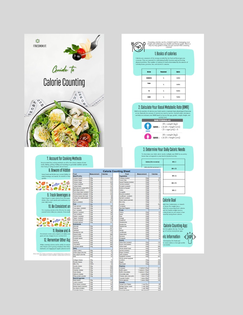 Calorie Counting Guide With Food Calorie Content Sheet, Bonus Macro ...