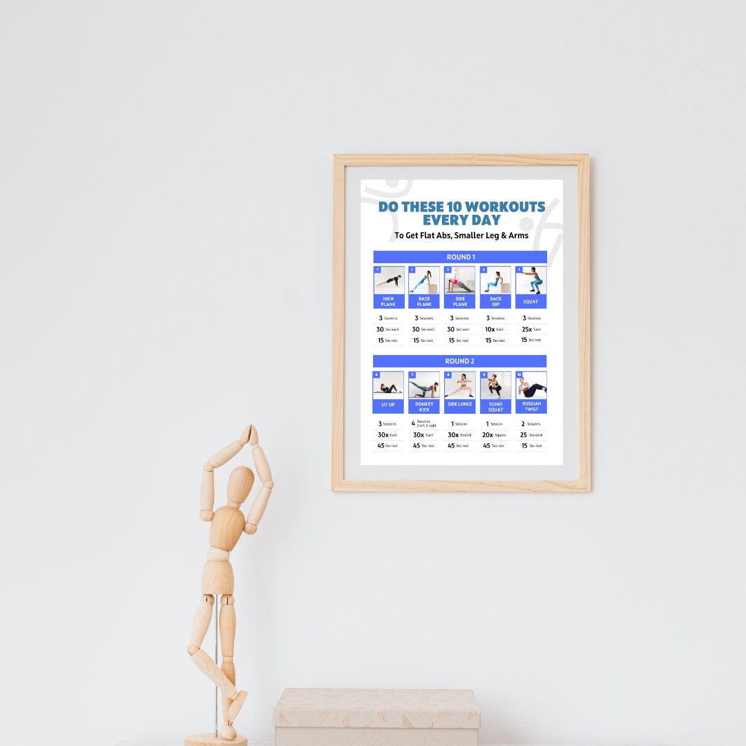 Full Body Workout Poster – 10 Daily Exercises (digital Download) - Etsy
