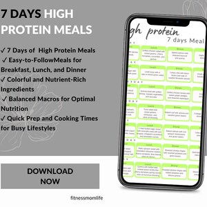 Easy 7 Days High Protein Meal Plan, At-a-glance Weekly Diet ...