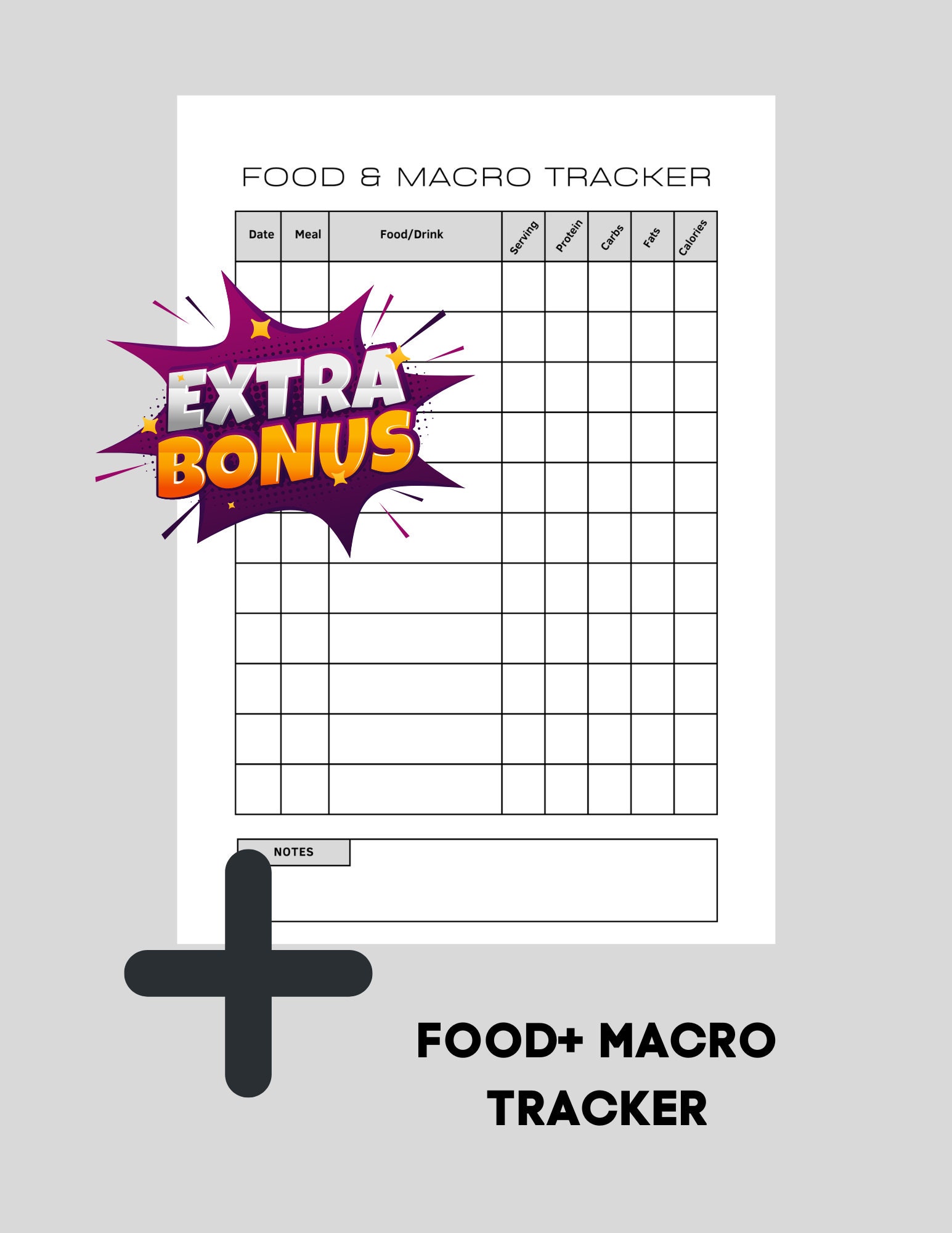 Calorie Counting Guide, Food Calorie Content Sheet, Macro Tracker ...