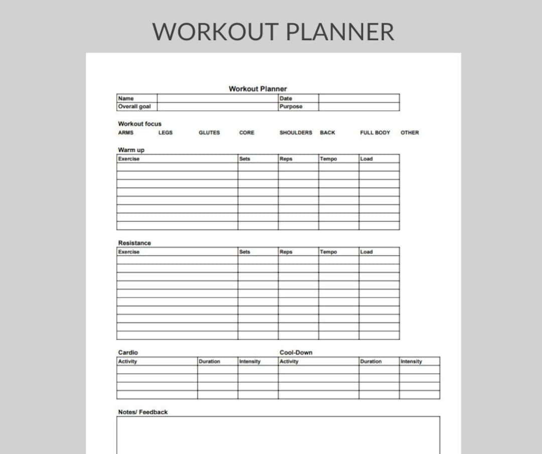 Personal Training Workout Planner, Purpose Driven Exercise Log Page ...