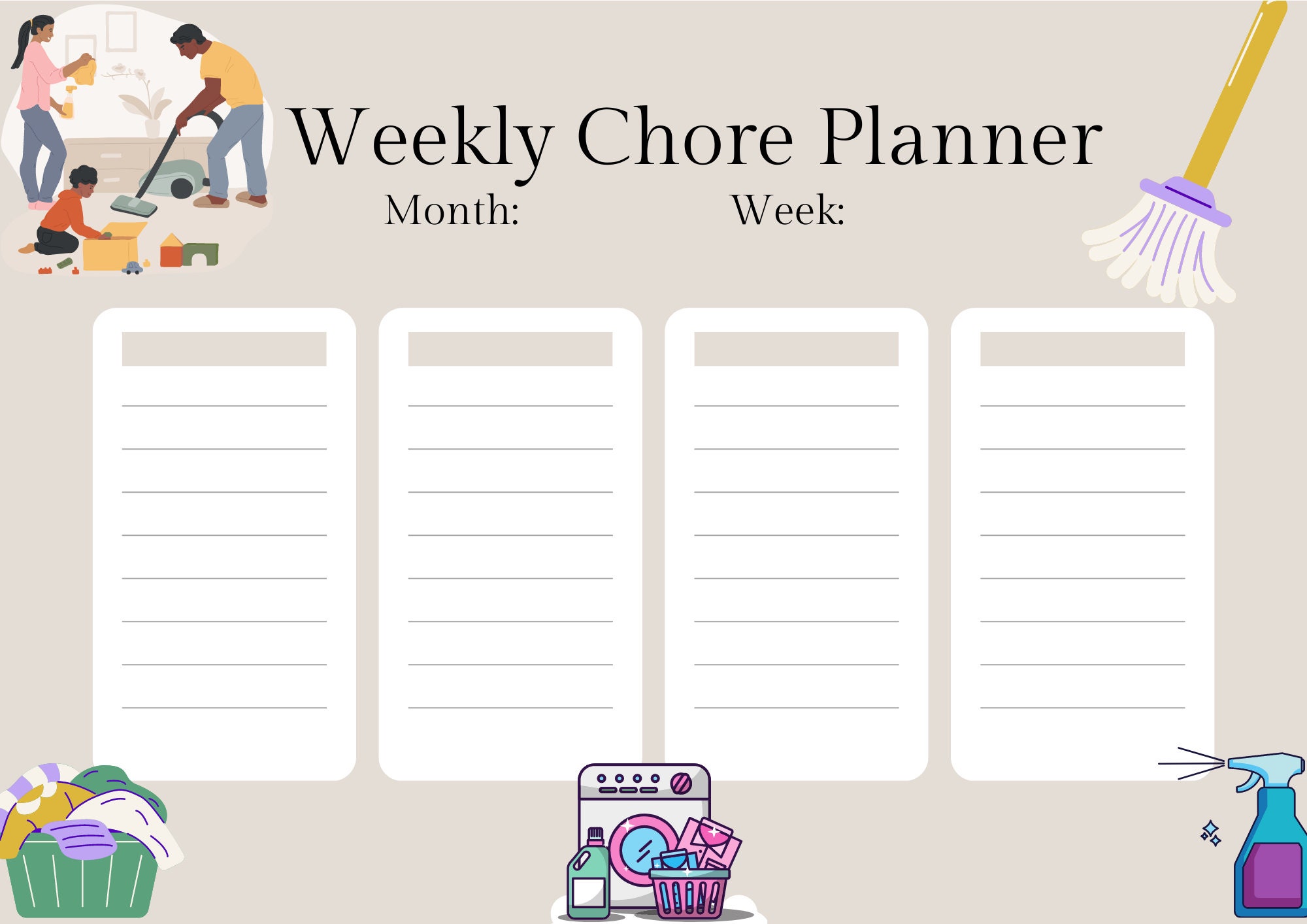 Ultimate Family With Kids Planner Bundle,momlife Planner 6 Pages ...