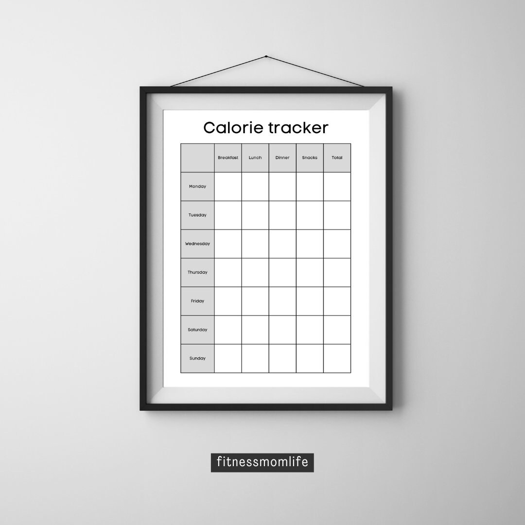 Minimalist Calorie Tracker, Printable Food Diary (PDF) - Etsy