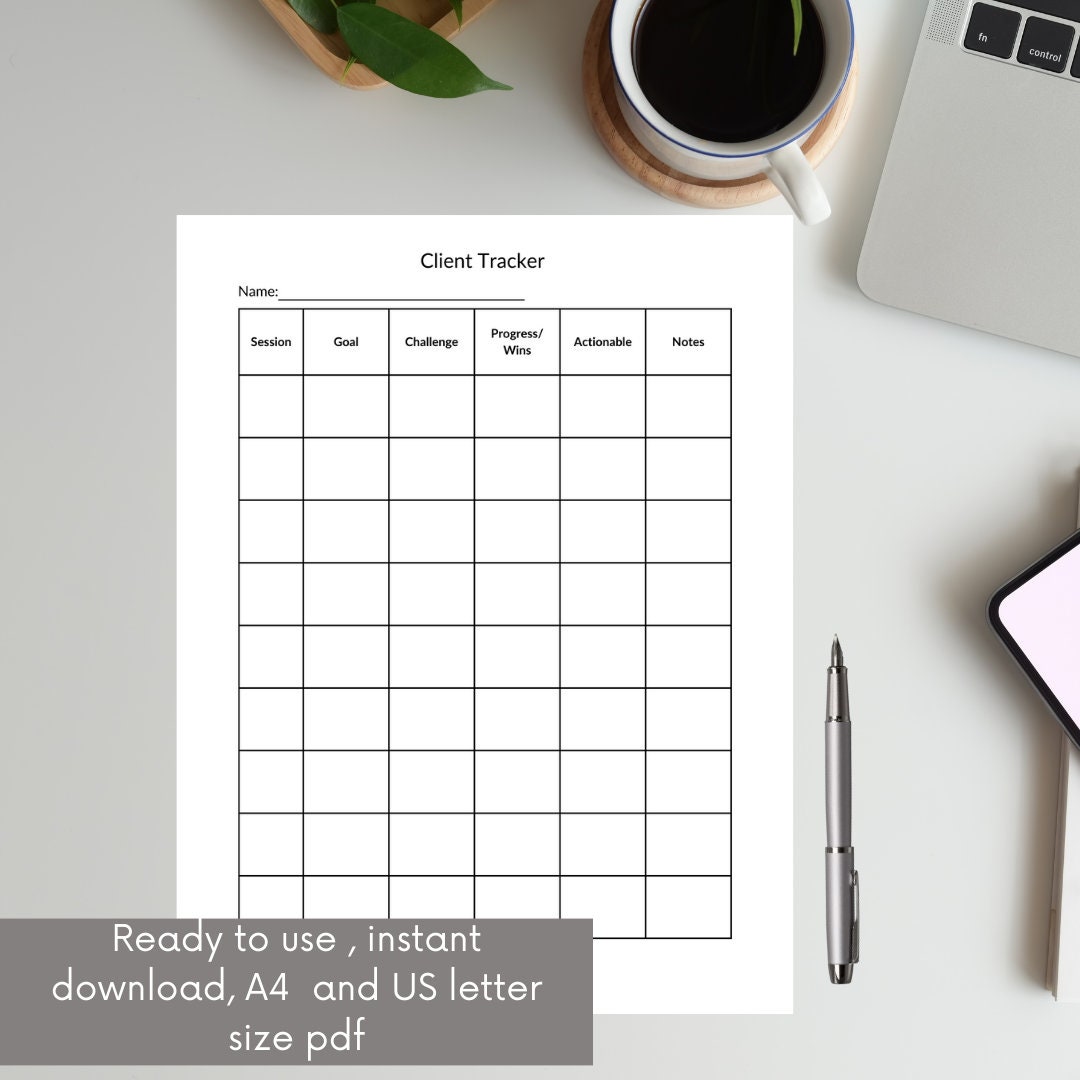 Client Session Tracker,customer File,digital Coaching Progress Tracking ...