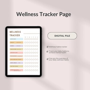 Wellness Tracker Digital Download Pdf, Mental Health Journal Printable ...