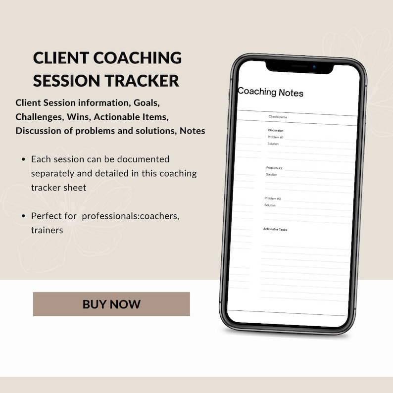Client Coaching Template, Client Session Tracker Form,digital Coaching ...