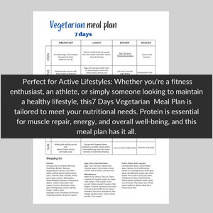 7 Day Vegetarian Meal Plan: Easy Weekly Protein Diet for Weight Loss ...