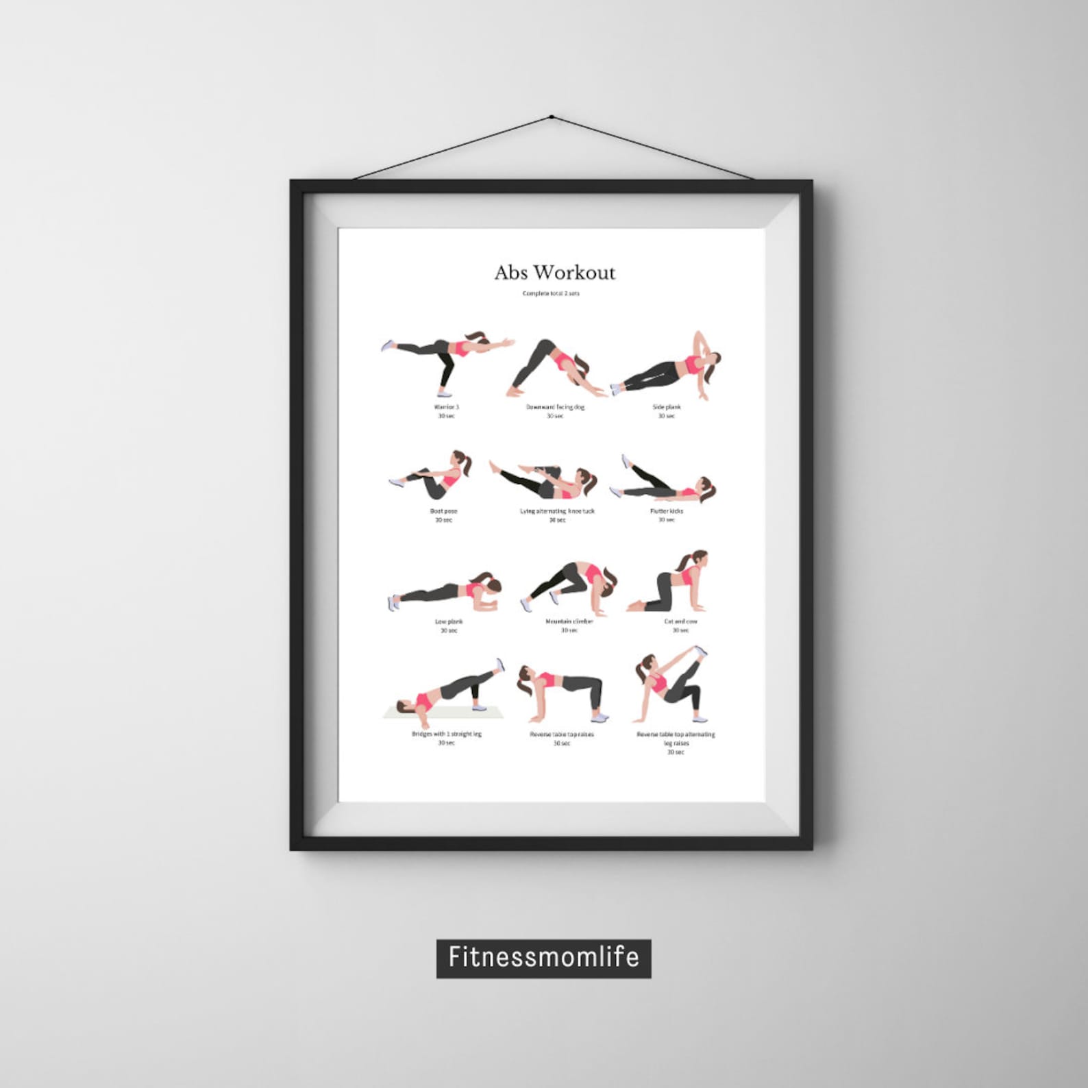 Abs and Core Exercises Printable Pdf, Core Workout, Abs Workout Guide ...