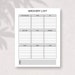 Organized Grocery List Printable,shopping List Planner,weekly Groceries ...