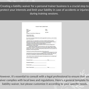 Customizable Personal Trainer Liability Waiver Form (google Doc Template) - Etsy