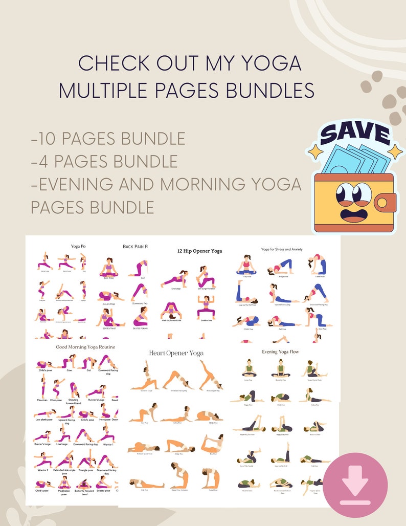 Evening Yoga Flow Printable, 15 Yoga Poses Poster, Yoga Poses Art,yoga ...