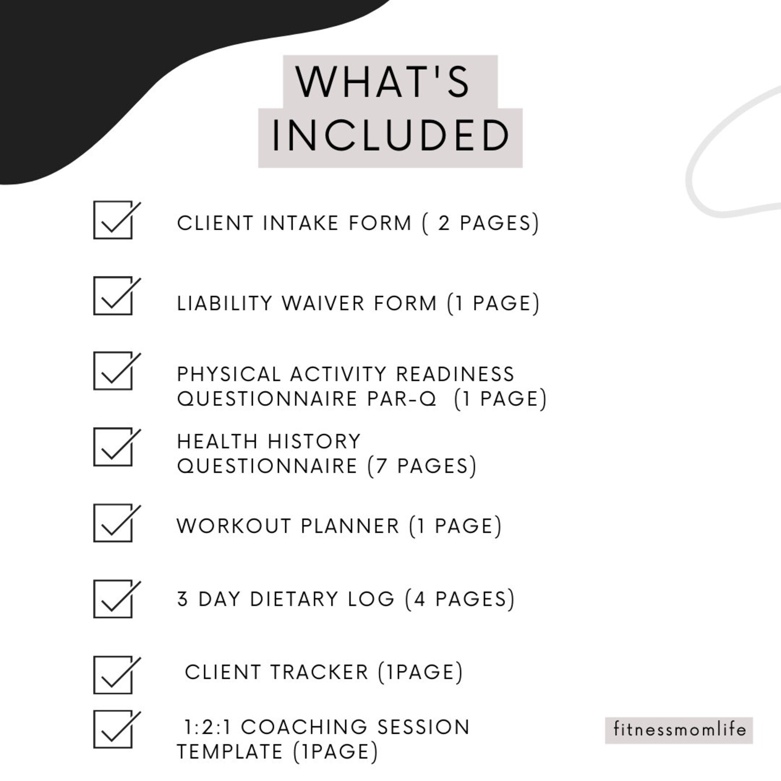 Personal Trainer Fitness Coaching Client Intake Documents Bundle ...
