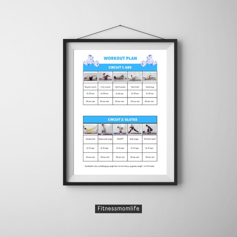 Full Body Workout Printable Bundle 4 Pages Strength And Hiit Workout Illustration Sheetsupper