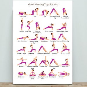 Morning and Evening Yoga Routine 2 Page Bundle, Yoga Poses Printable ...