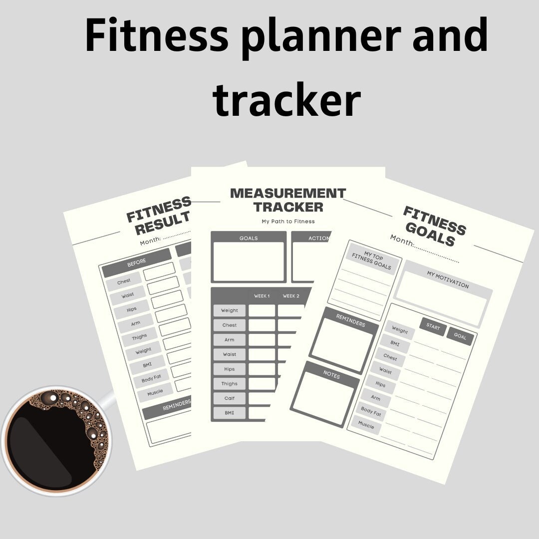 Fitness Planner Pages Bundle, Fitness Goals Tracker, Weightloss ...