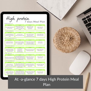 Easy 7 Days High Protein Meal Plan, At-a-glance Weekly Diet ...