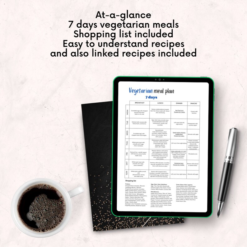 7 Day Vegetarian Meal Plan: Easy Weekly Protein Diet for Weight Loss ...