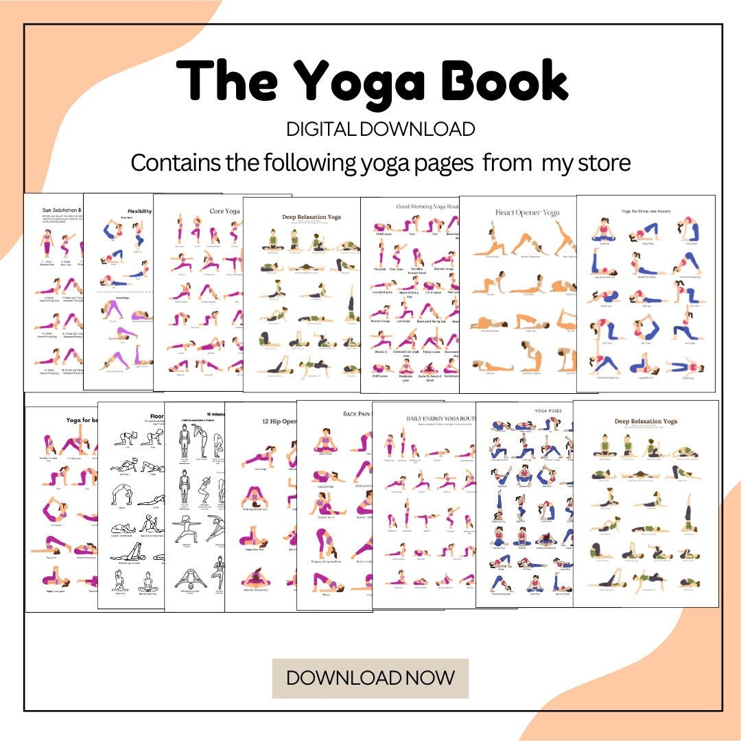 Yoga Routine Collection Book, Yoga Poses Illustrations Coffee Table ...