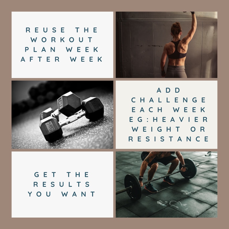 Week Gym Workout Plan Printable, Digital Pdf 1 Week Workout Plan,5 Days ...