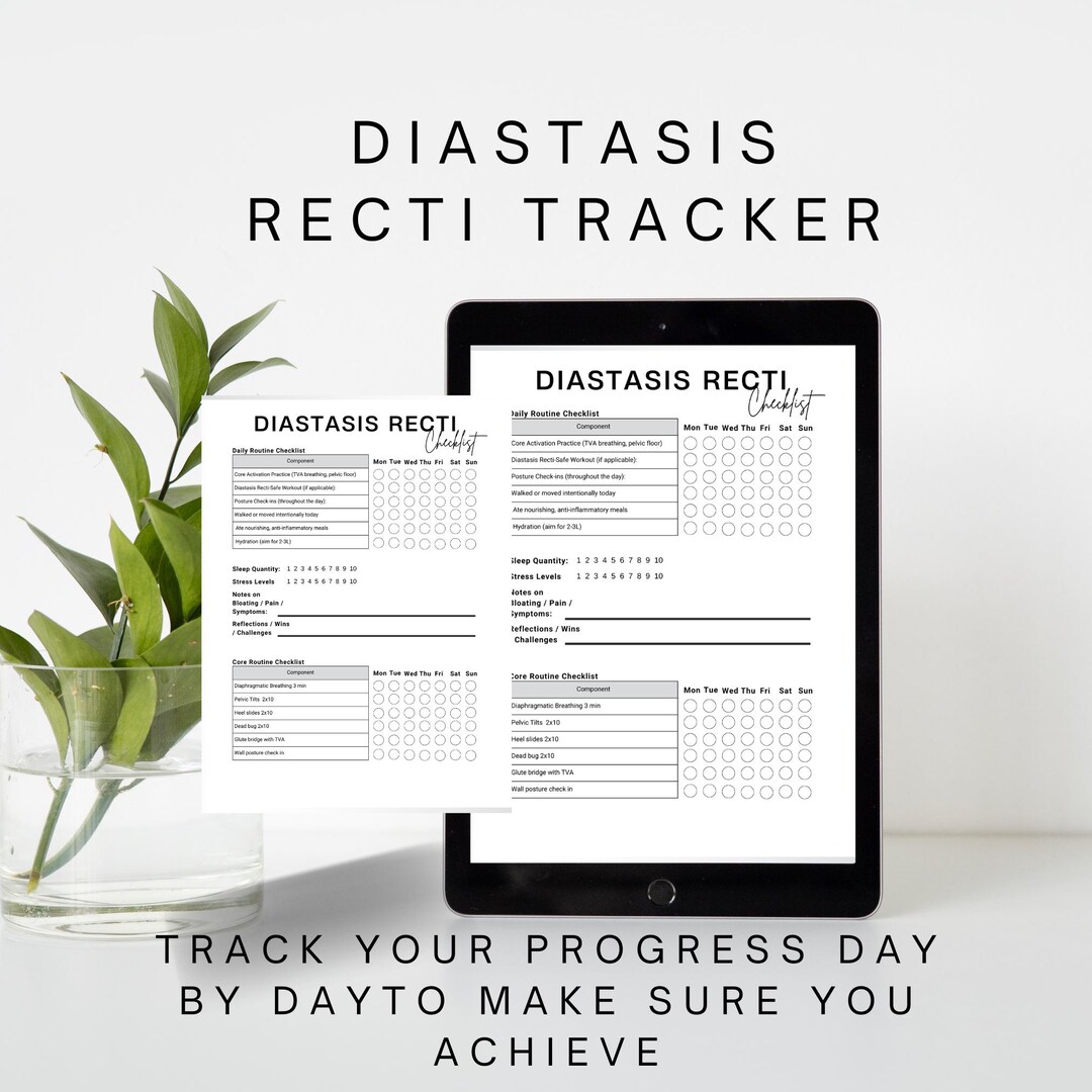 Diastasis Recti Tracker | Postpartum Core Healing Journal | Printable ...