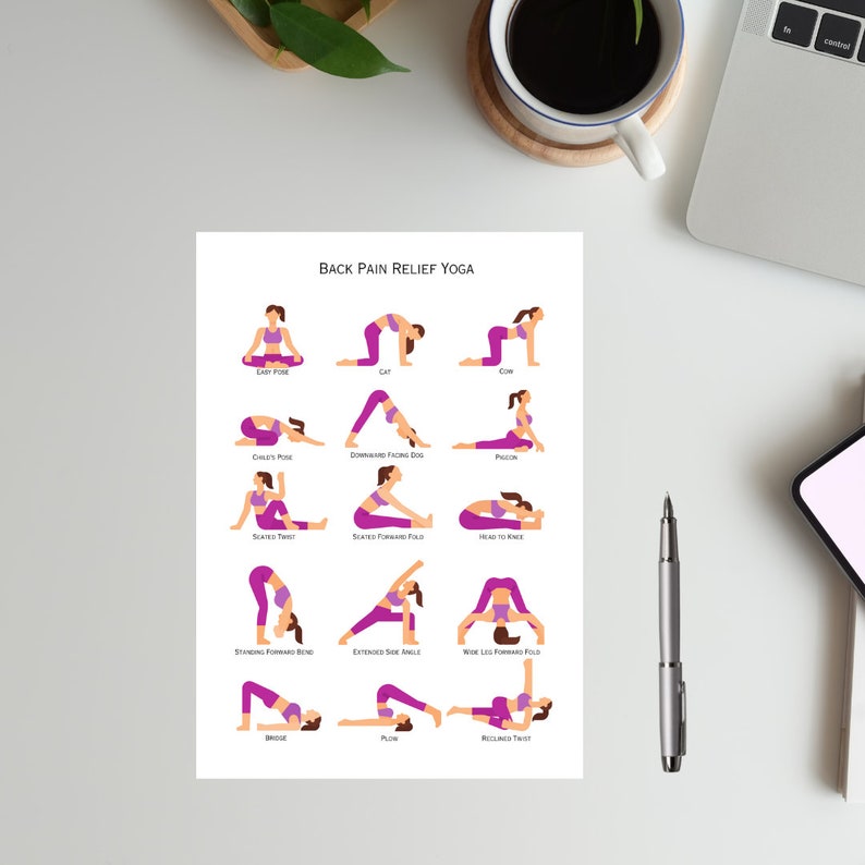 Yoga Poses Printable Bundle – Stretching Exercises, Illustrations ...
