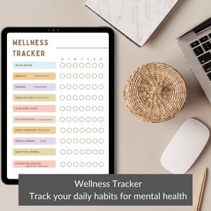 Wellness Tracker Digital Download Pdf, Mental Health Journal Printable ...