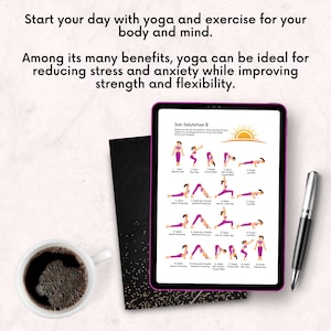 Sun Salutation B Yoga Sequence Poster, Yoga Flow Printable, Digital ...