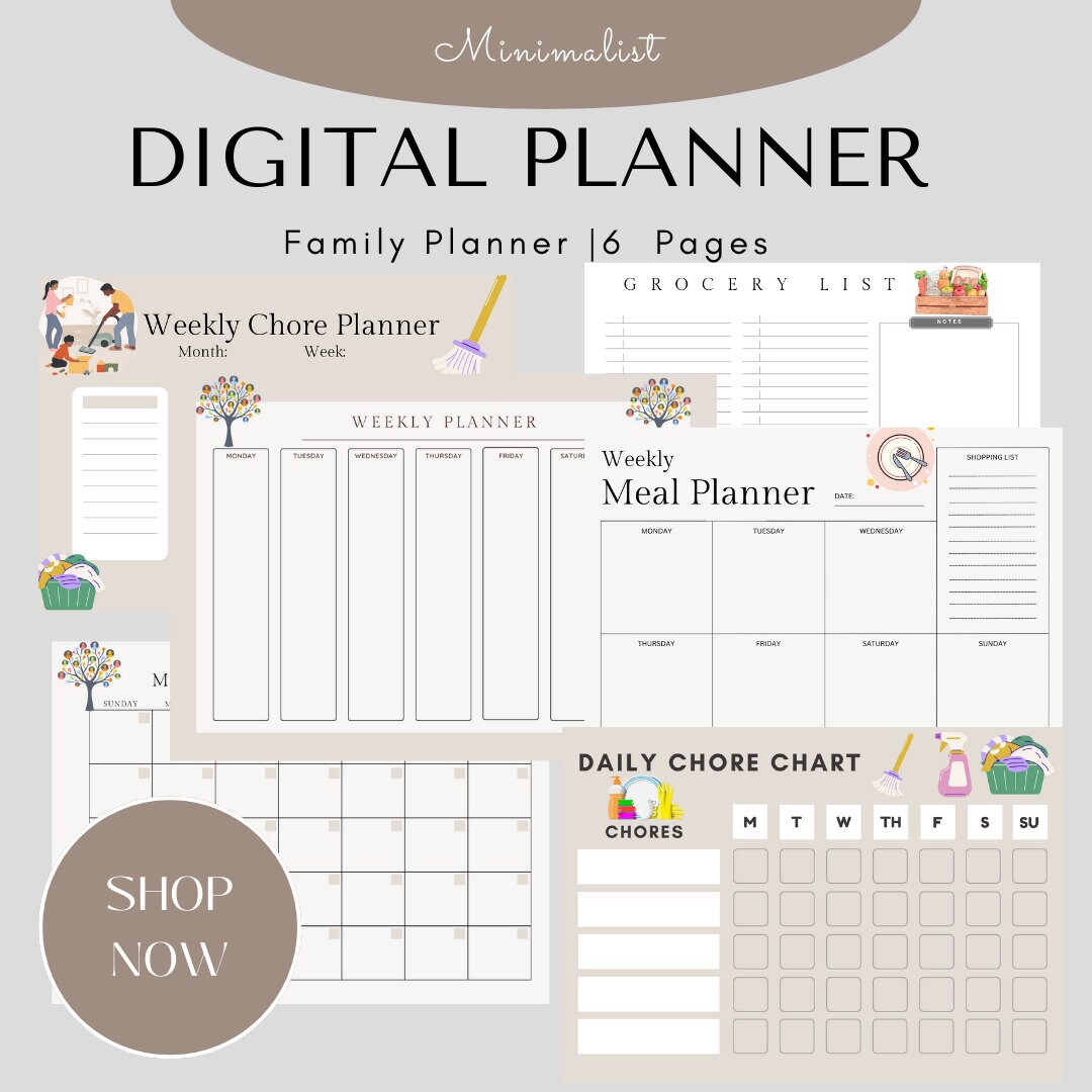 Ultimate Family With Kids Planner Bundle,momlife Planner 6 Pages ...