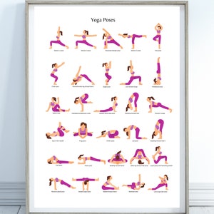 30 Yoga Poses Printable Poster, Gym Decor (digital Download) - Etsy