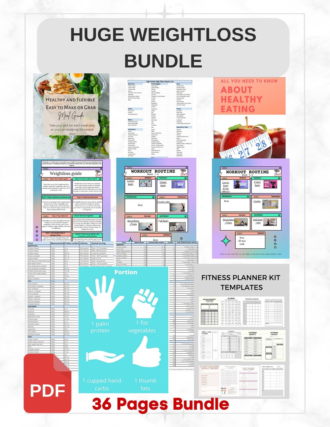 Huge Weightloss Bundle Tool Kit, Ultimate Weightloss Guide With Video ...