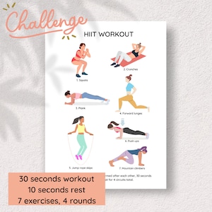 Full Body Home Workout Printable Bundle 4 Pages,daily Strength Training ...