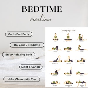 Morning and Evening Yoga Routine 2 Page Bundle, Yoga Poses Printable ...