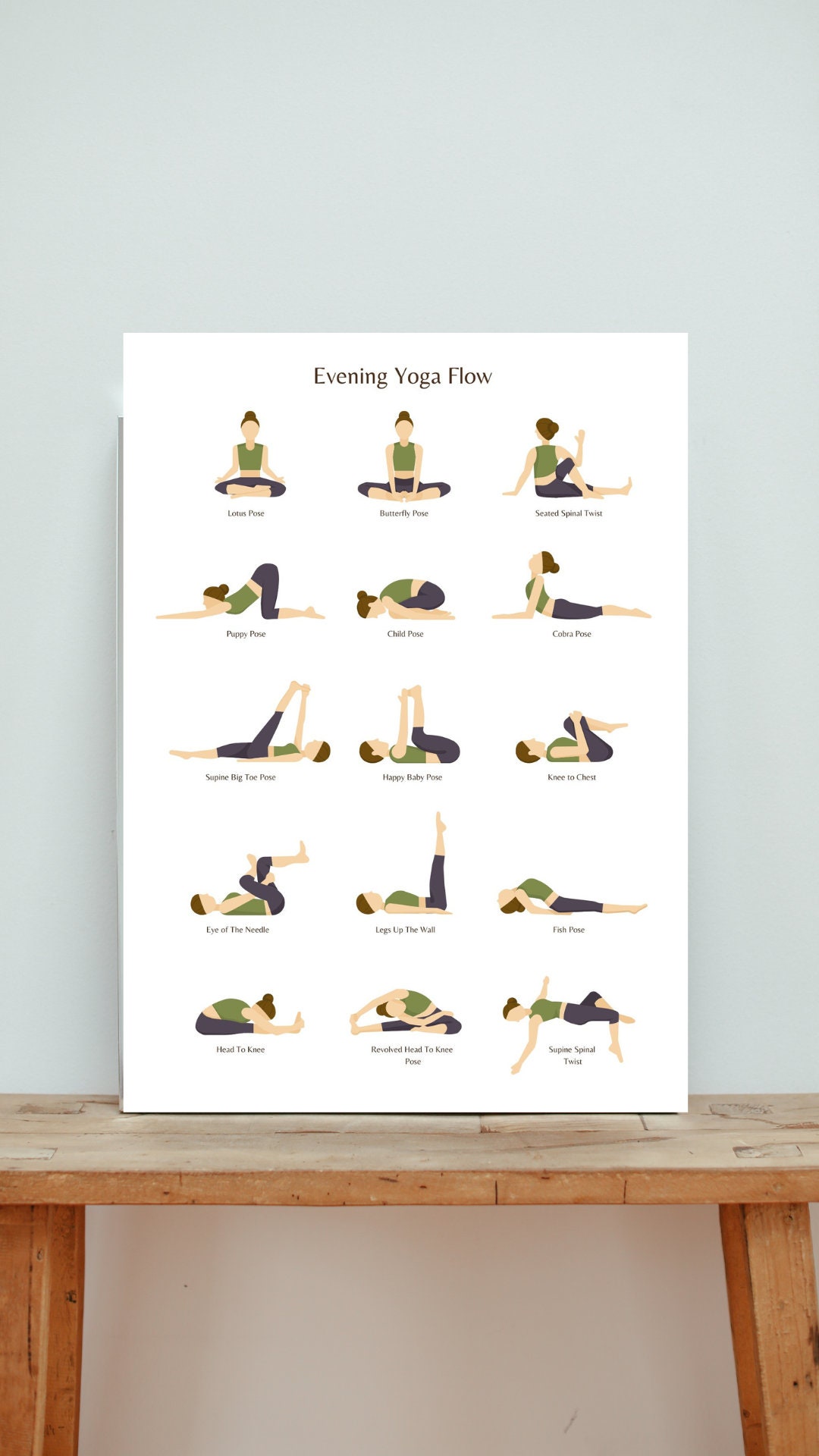 Morning and Evening Yoga Routine 2 Page Bundle,yoga Poses Printable ...