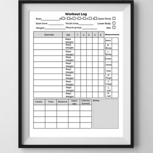 Daily Workout Log, Fitness Tracker, Gains Tracker (digital Download) - Etsy