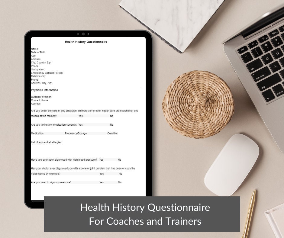 Client Intake Health History Questionnaire Personal Trainer ...